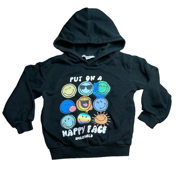 H&M | Shirts & Tops | Smiley World X Hm Put On A Happy Face Hoodie ...
